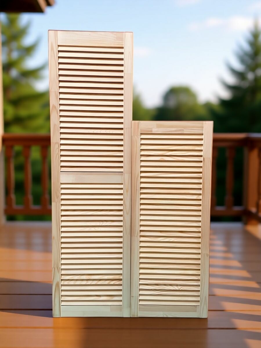 Дверца жалюзийная горлес, сосна Экстра, бежевая, высота 71,5 см, ширина 29,4 см