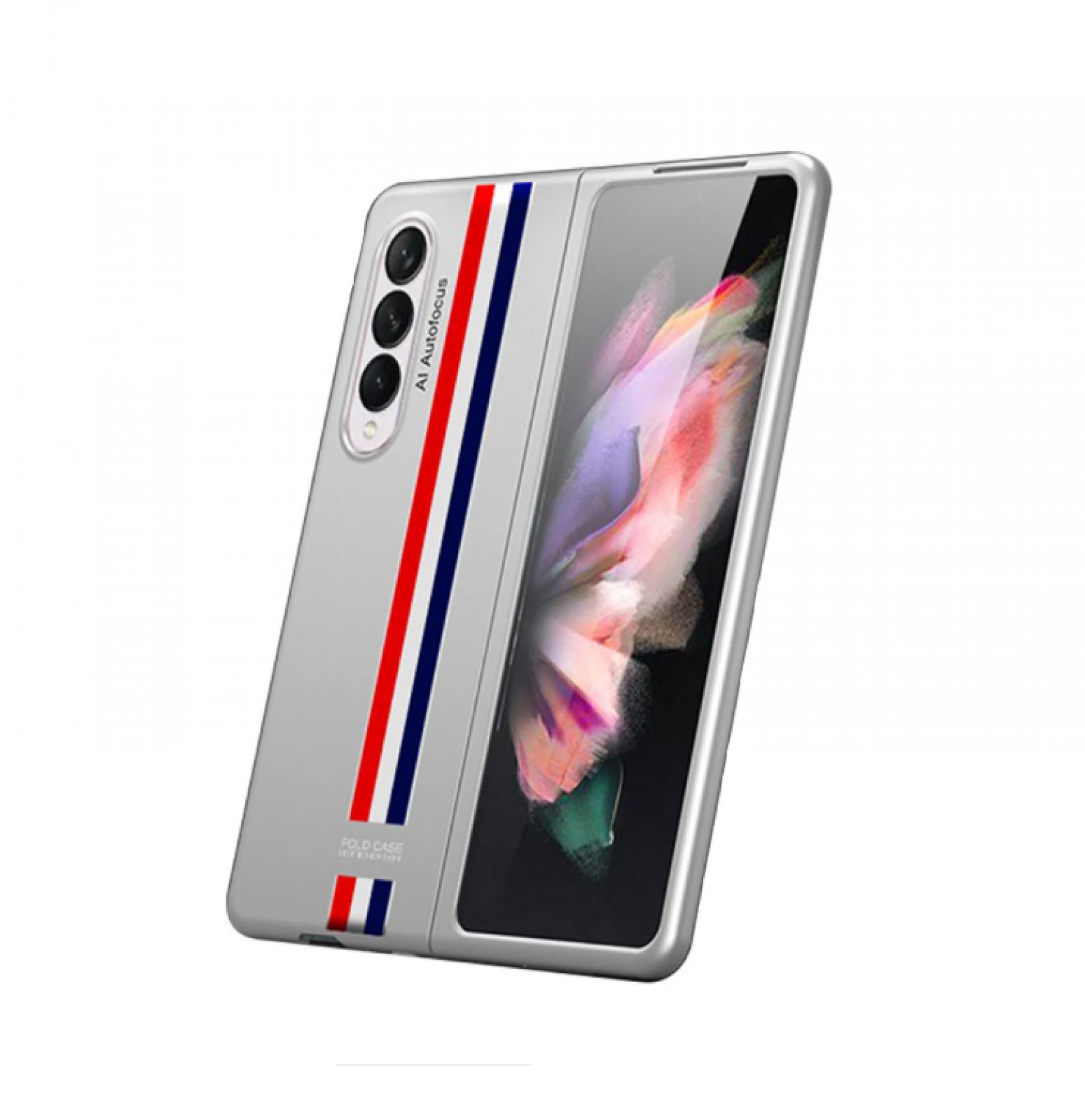 Чехол-бампер Чехол. ру для Samsung Galaxy Z Fold 3 с полной защитой и точными вырезами, серый с полосой