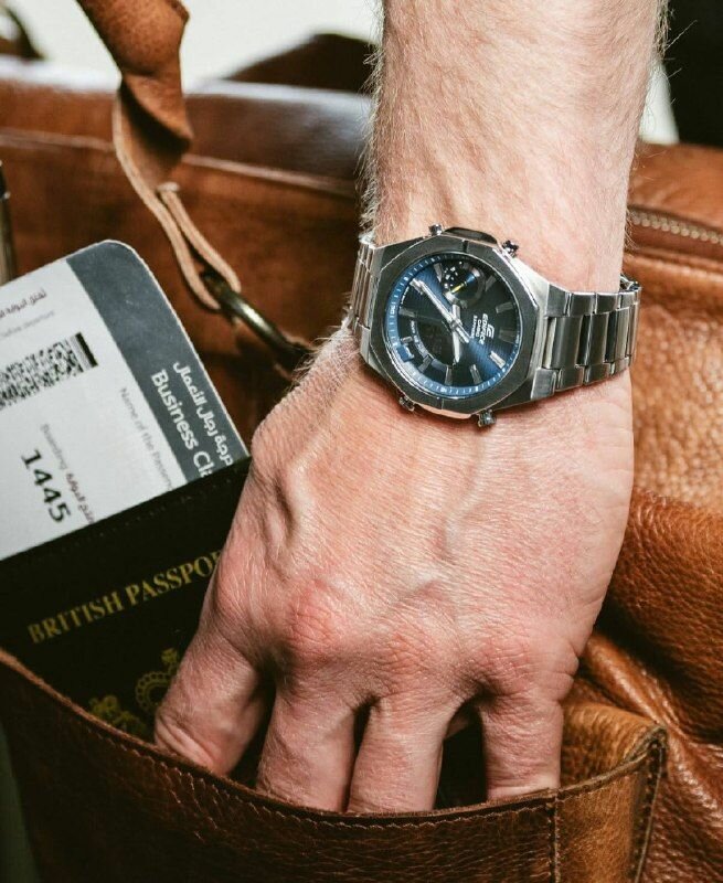 Наручные часы CASIO, синий, серебряный — фото 1