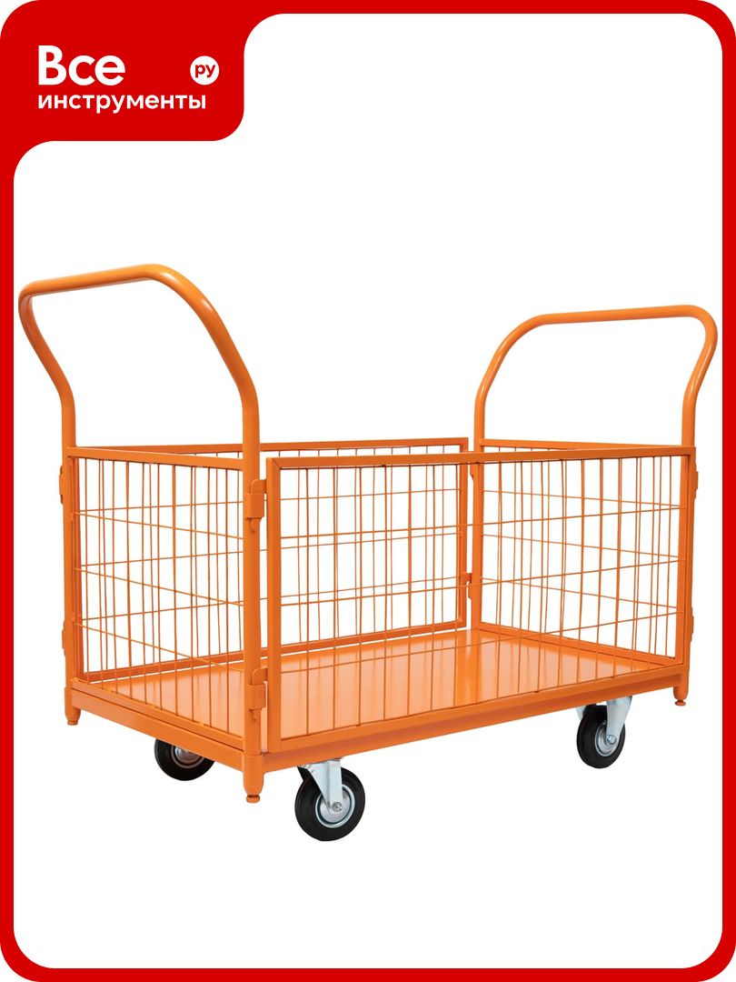 Тележка платформенная с сетчатыми бортами 600х1000 Gigant ТПС-003
