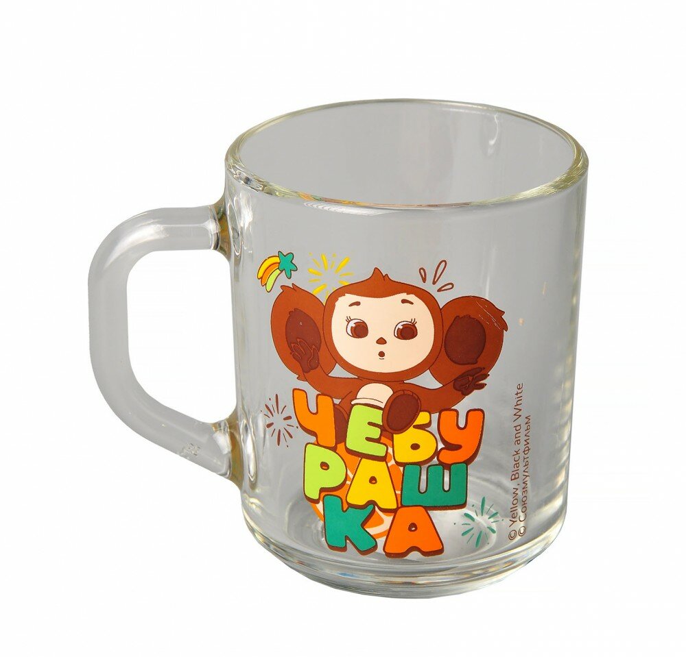 Кружка "Чебурашка" дизайн 1, мал, 230 мл, стекло (Россия, ND Play)