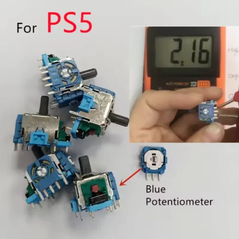 YXTVGAME 3D Аналоговые Джойстики Синие 2.3K для PS5 DualSense