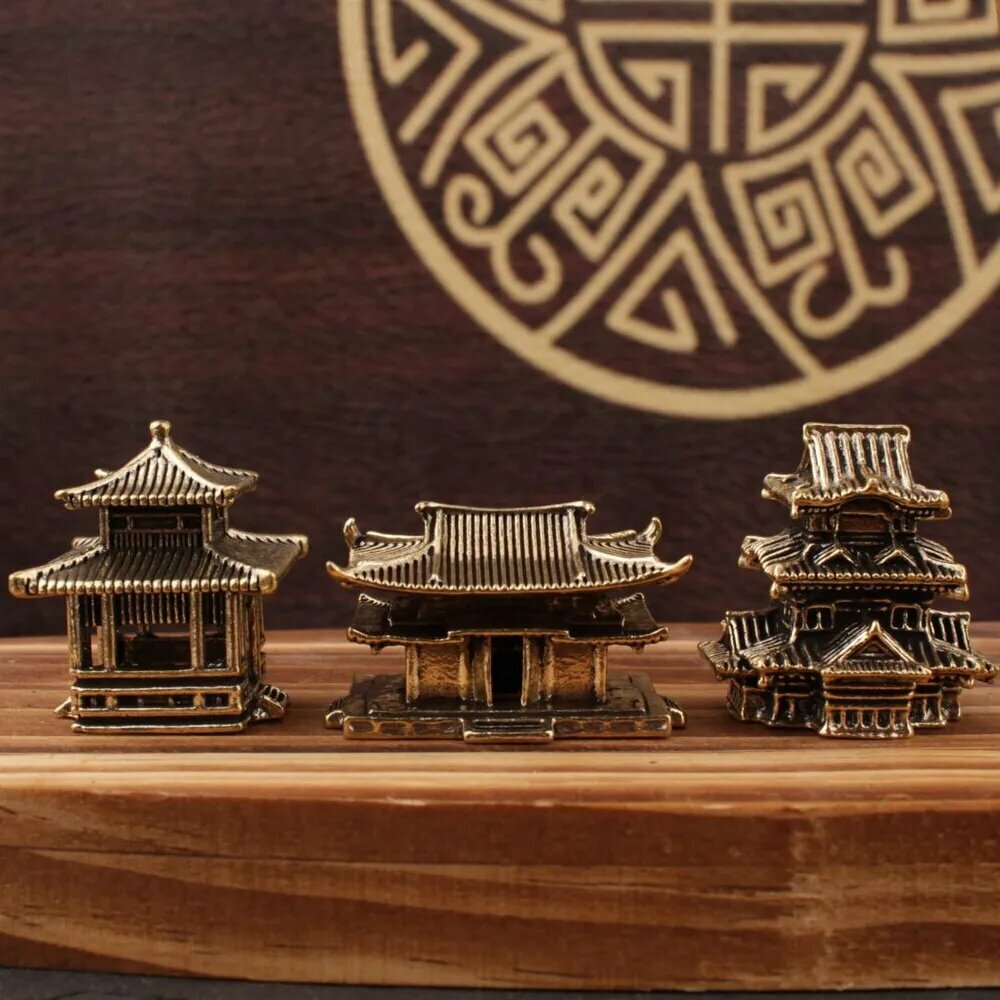 3 шт. Маленькая модель пагоды: декор в стиле дзен-сада, миниатюрное азиатское украшение для ландшафтного дизайна аквариума, фонарь в японском стиле для внутреннего и наружного декора