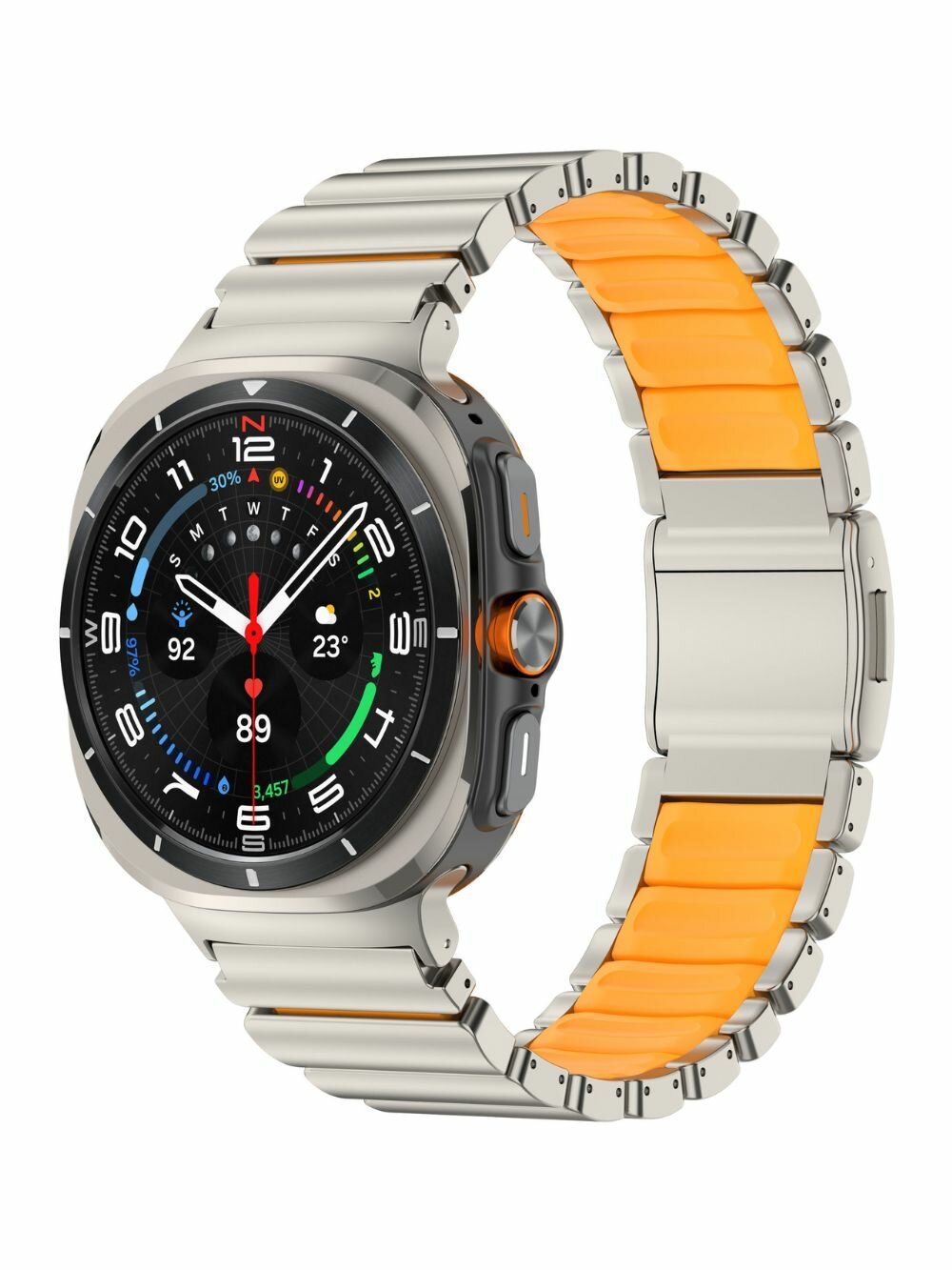 Ремешок для часов из жидкого титана и силикона, магнитная пряжка, для Samsung Galaxy Watch 8 Ultra 47mm (2025)/Ultra 7 47mm