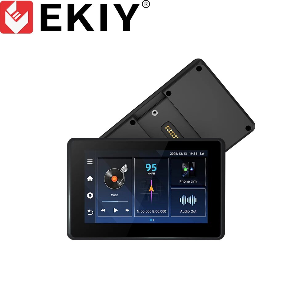 Мотоциклетная приборная панель EKIY 5 дюймов, Android 14.0, 4+64 ГБ, 8-ядерный процессор, беспроводной CarPlay, Moto Android Auto, GPS-навигация для BMW R1250GS F900GS