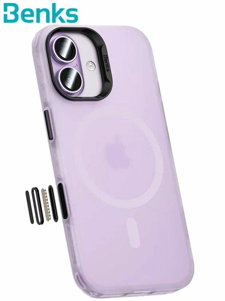Чехол Benks для iPhone 17 6,3 дюймов, с кнопкой управления камерой, совместимый с MagSafe, прозрачный матовый противоударный защитный чехол