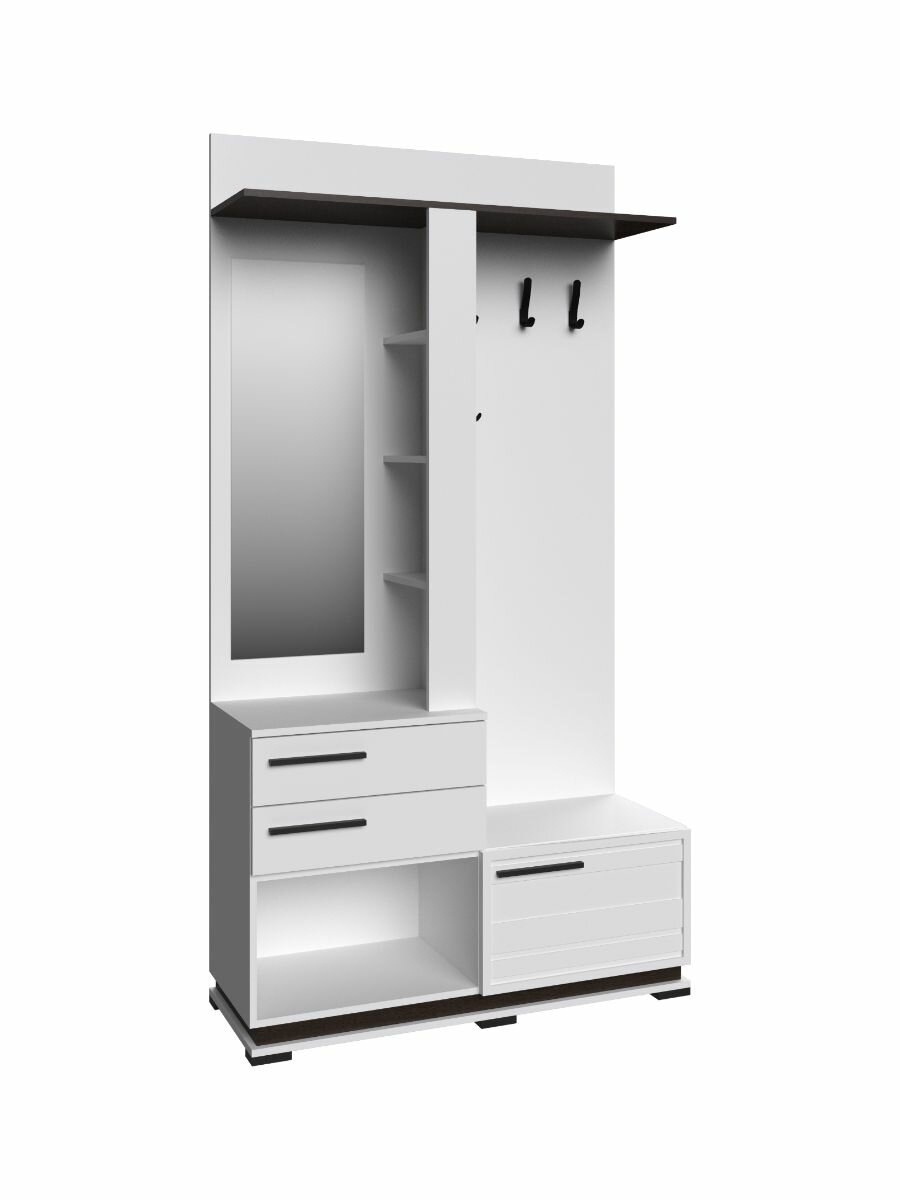 Домани центральная секция Модена МЦС 30 1104х2100х400, Белый/Венге