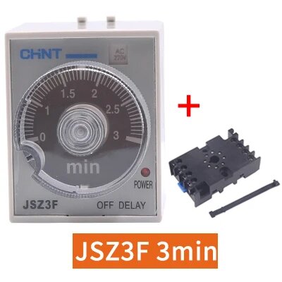 Таймер задержки выключения JSZ3F 3min с базой, DC24V