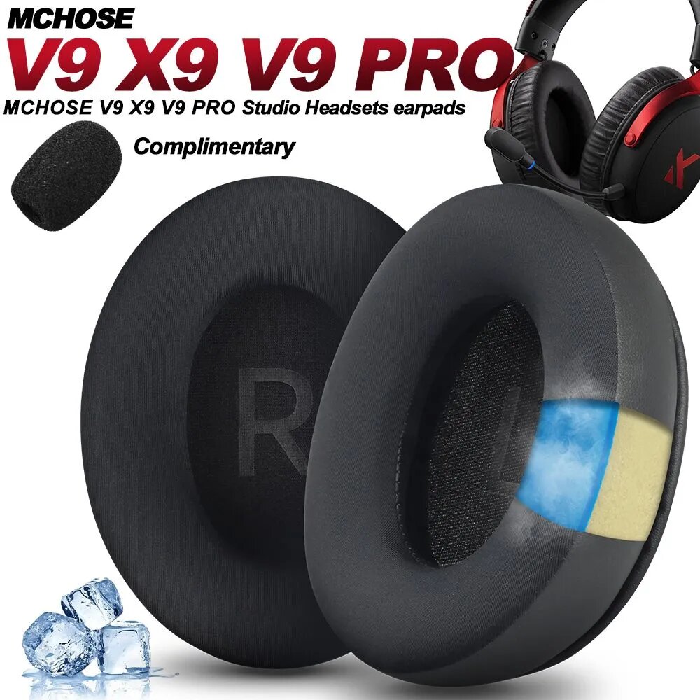 Амбушюры MCHOSE V9 V9 PRO X9 Сменные амбушюры для наушников, сетчатые тканевые чехлы с памятью, губка, мягкий Протеин