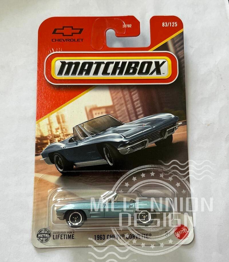 Matchbox Mattel 1:64, литой автомобиль модель машинки 25M/L серии(83 1963 CHEVY CORVETTE)