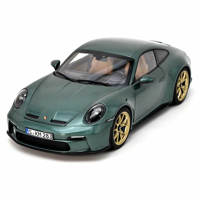 Модель автомобиля NOREV 1:18 зеленого Porsche 911 GT3 2021 года, статическая симуляция из сплава