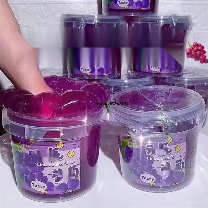 Набор для антистресса: большое ведро пеного молочного слайма, нелипкое и покрывающееся