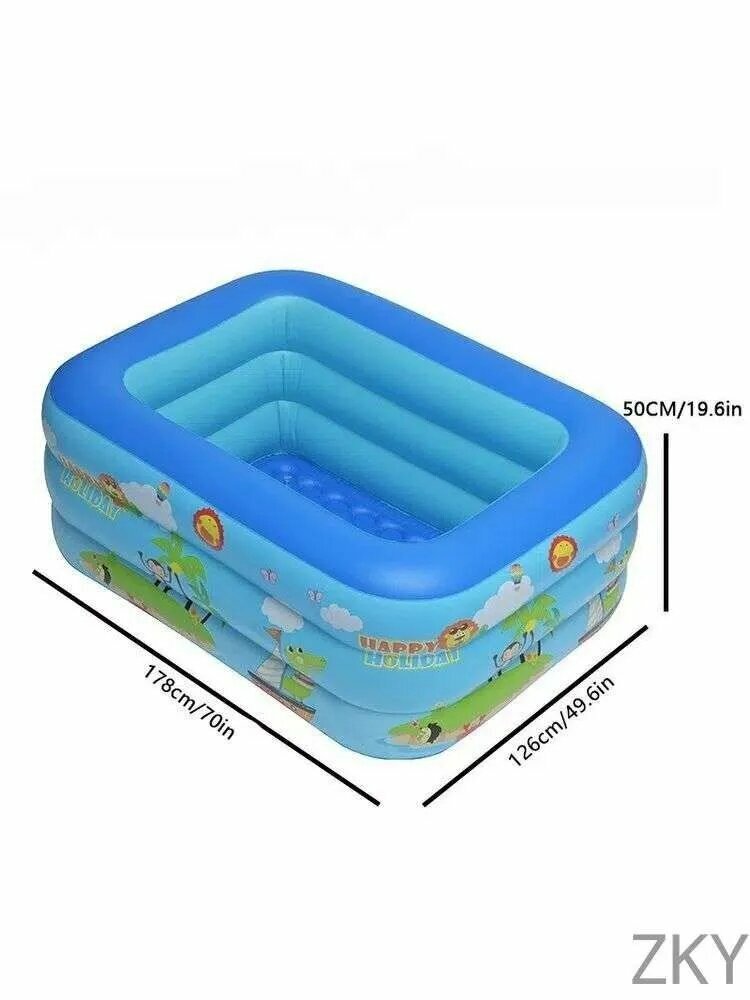 Надувной детский бассейн для дачи и сада безопасный, трёхслойный, из прочного ПВХ