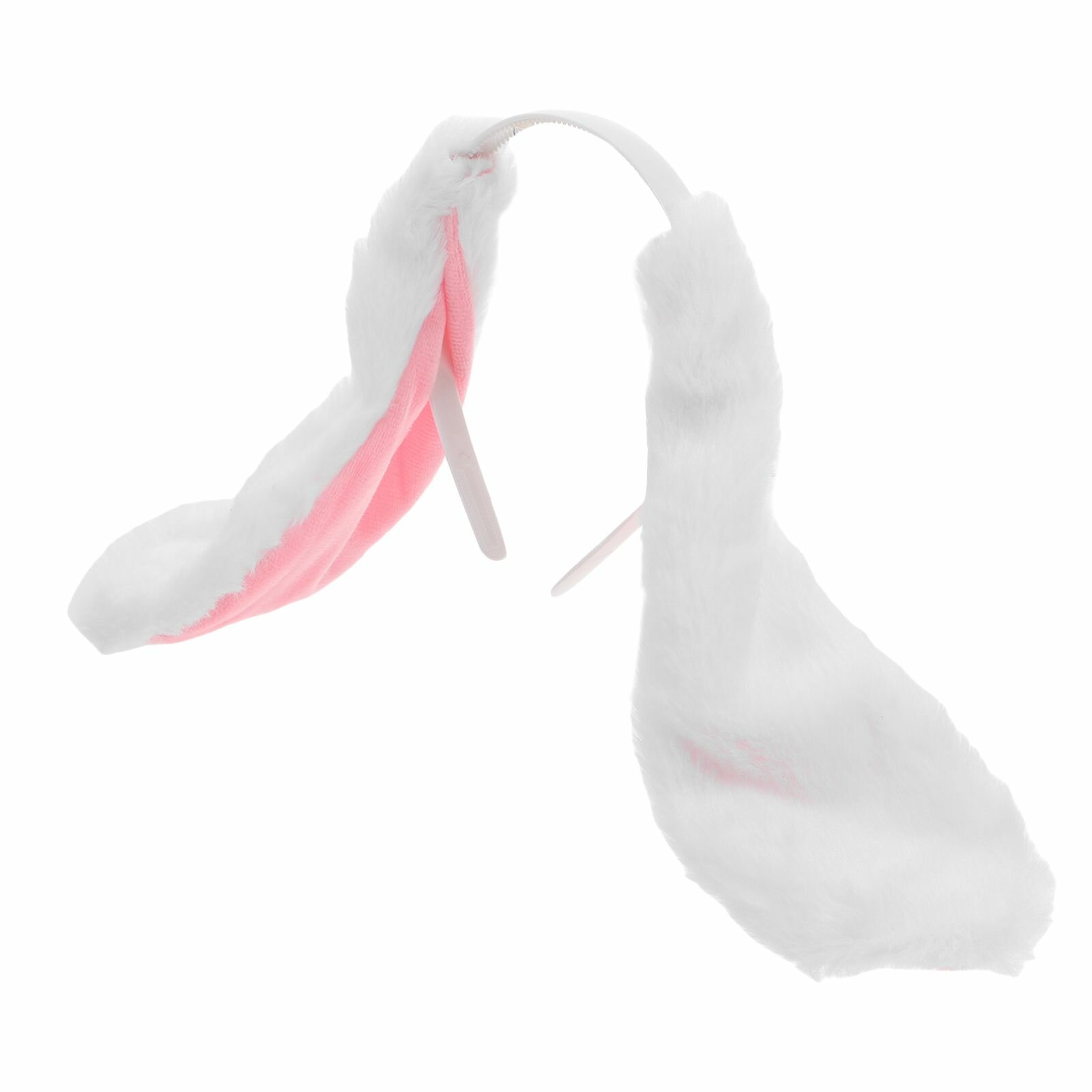 Мягкий белый плюшевый ободок с ушками зайца для праздничных мероприятий