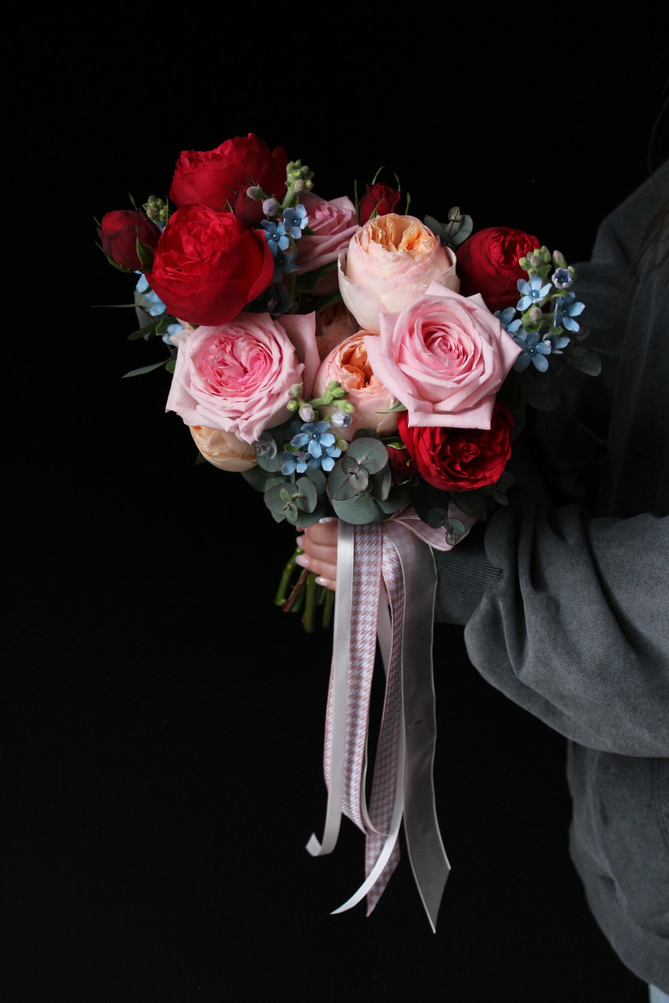 Букет невесты клумба. москва "Ред Пиано", "Джульетта", "Пинк Охара", оксипеталум