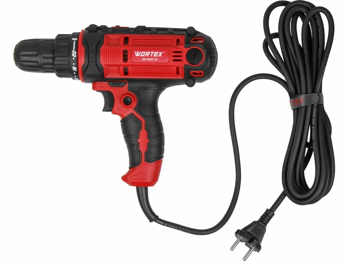 Дрель-шуруповерт WORTEX DR 1025-1 D в кор. 300 Вт, 50 Нм, 2 скор.