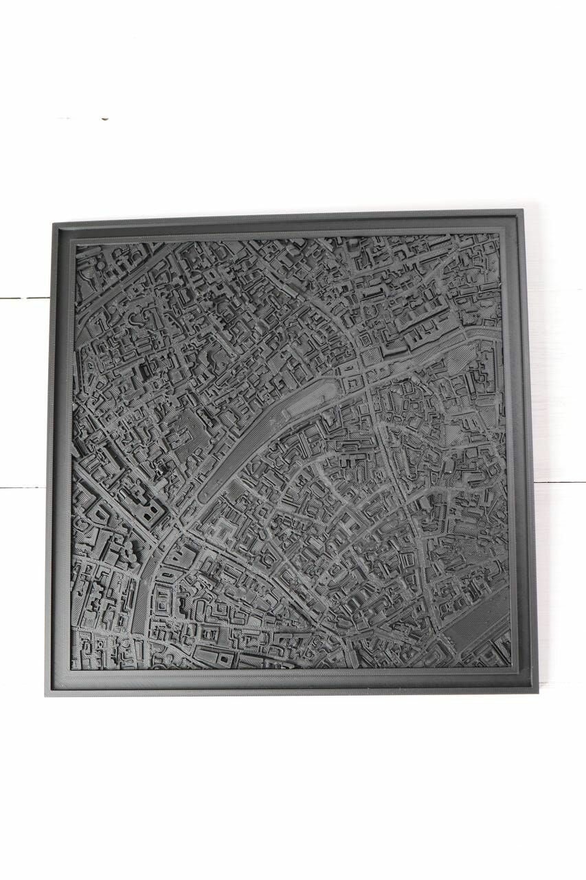 Картина город 3D Москва Чистопрудный бульвар 24х24см настенная, черный