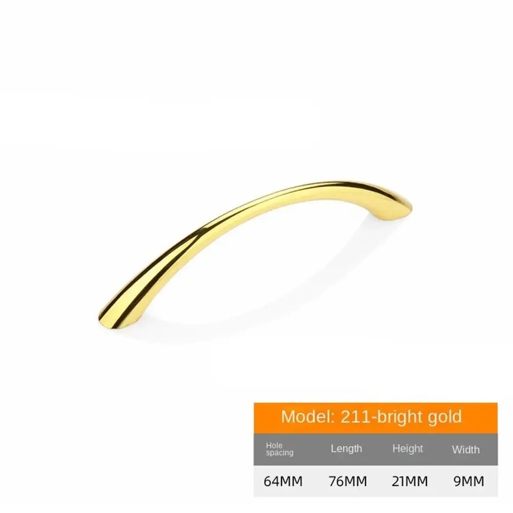 Ручка для шкафа золотистая, Model: 211-bright gold, 76MM