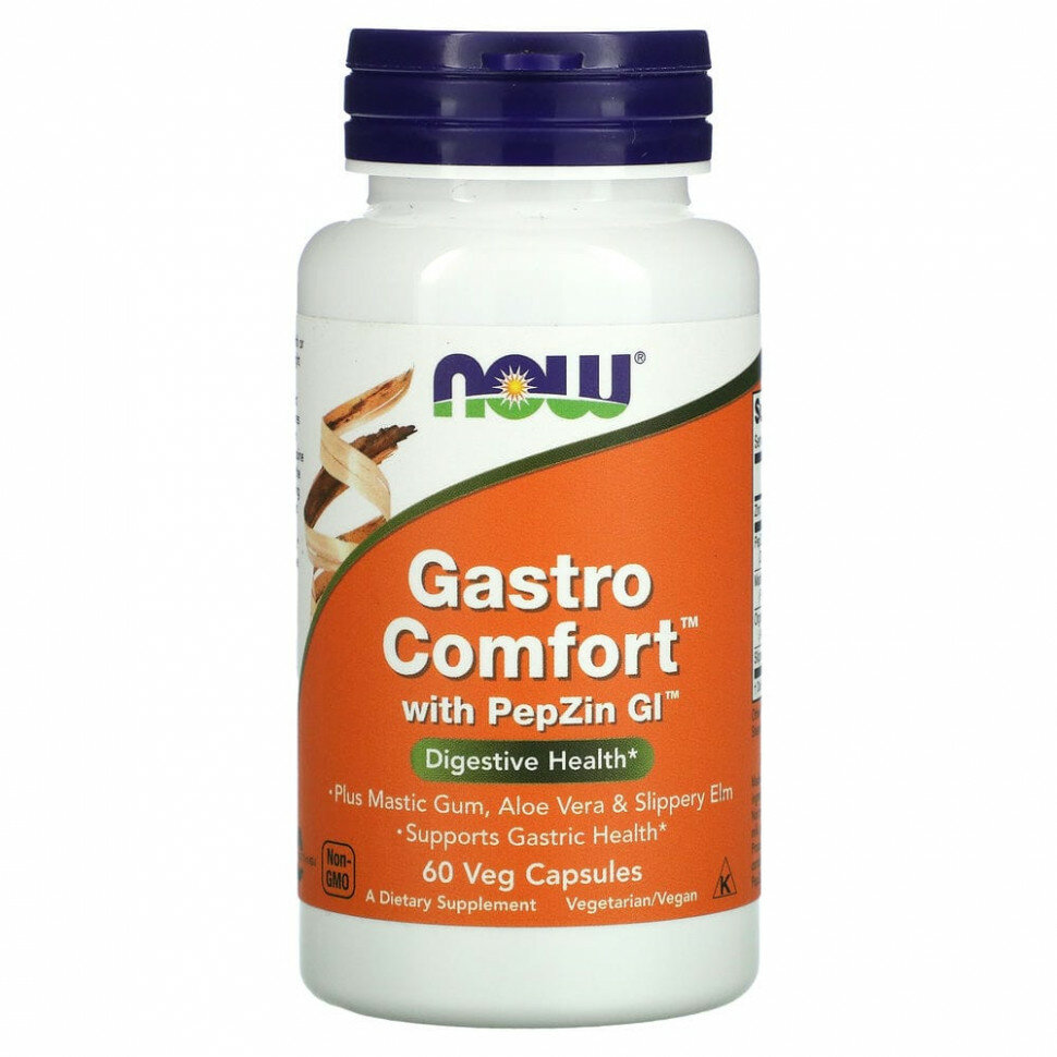 Добавка для ЖКТ NOW Gastro Comfort, с PepZin, капсулы, 60 шт, США