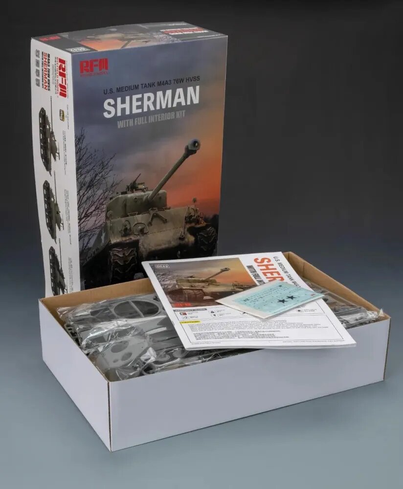 Rye Field RFM 5042 1/35 США Средний M4A3 76W HVSS (Полная внутренняя структура) Модель танка