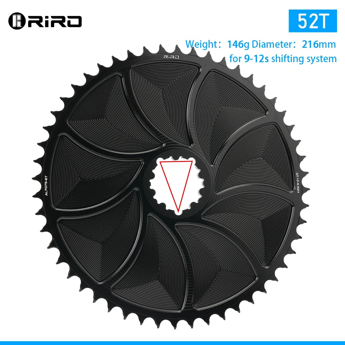 RIRO Звездочка Direct Mount 52T для SRAM 9-12s