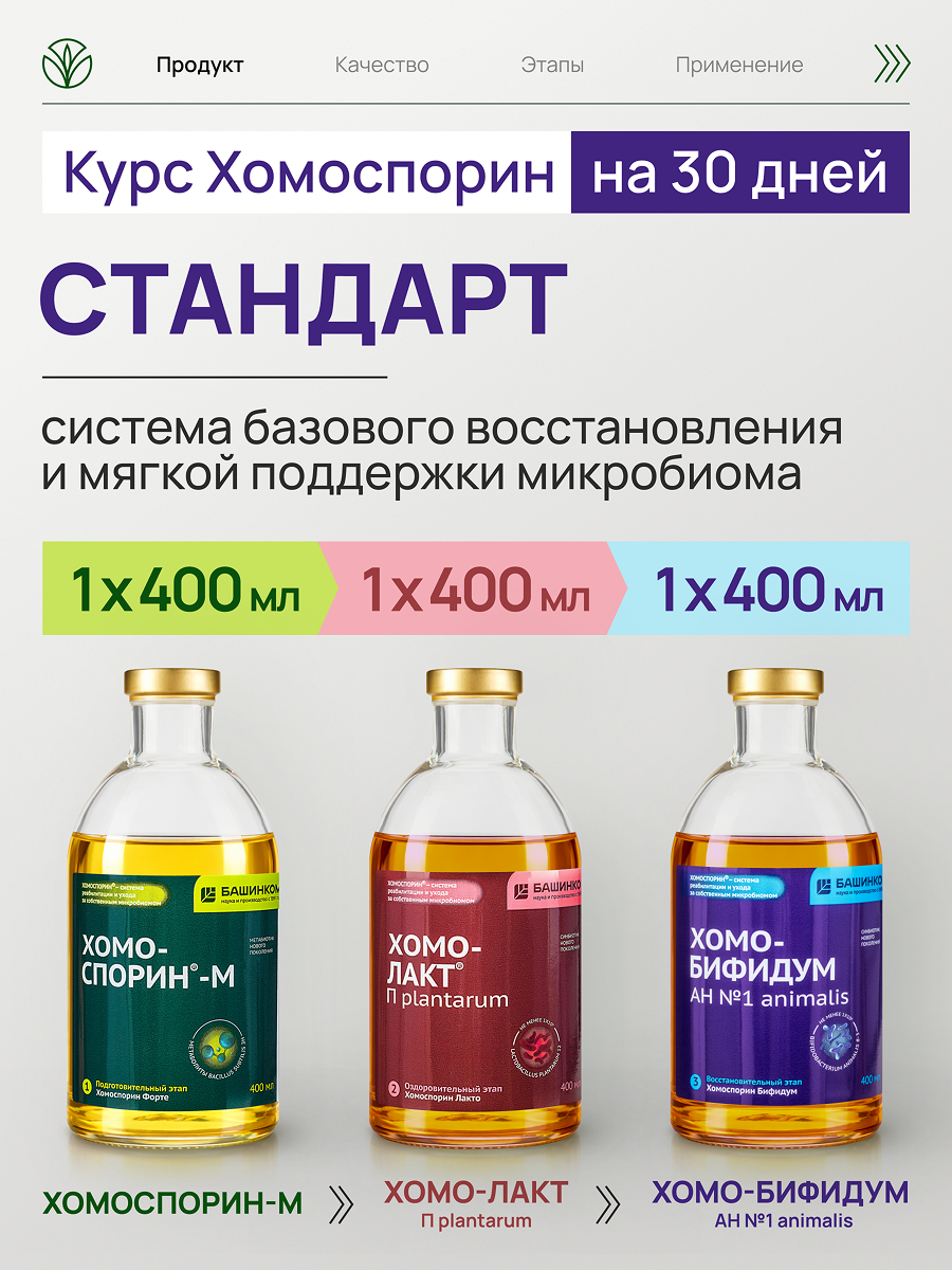 Курс Хомоспорин Стандарт – восстановление микробиоты ЖКТ для детей и взрослых