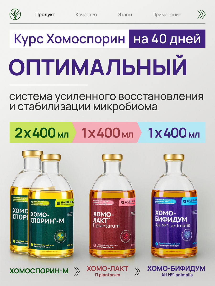 Курс Хомоспорин Оптимальный – восстановление микробиоты ЖКТ для детей и взрослых