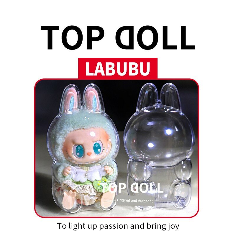 Прозрачная силиконовая защитная чехол Labubu Sitting Party для коллекционной фигурки, пылезащитный, 1 шт. с ключом