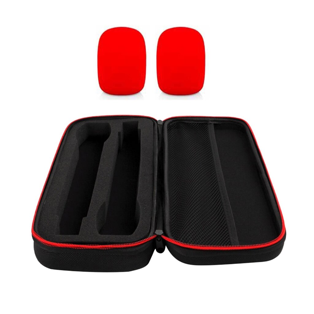 Чехол для беспроводного микрофона, ящик хранения, двойной ручной микрофон, дорожный аксессуар с ветровым стеклом пения караоке, вечерние аксессуары