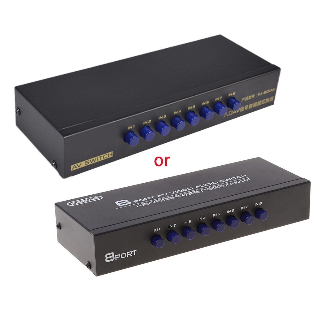 8-Позиционный AV-переключатель RCA Switcher 8 в 1 выходе с Переключателем Композитного видео L/R для DVD