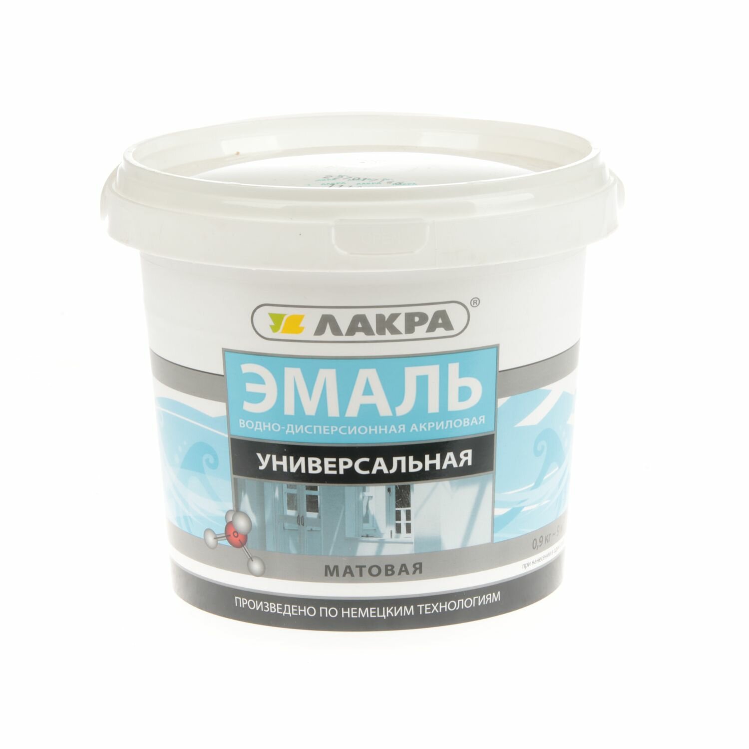 Эмаль акриловая Лакра универсальная, белая матовая, 0,9 кг
