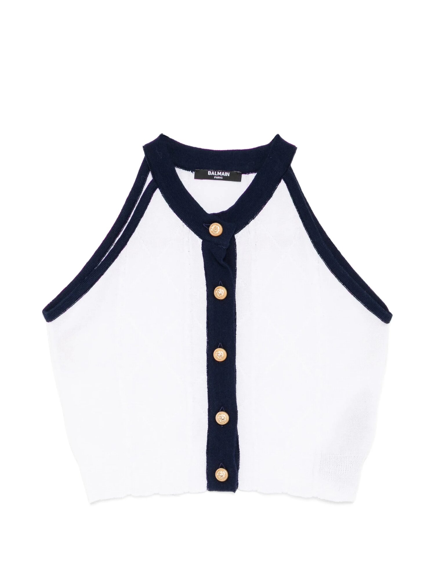 Топ Logo-button sleeveless top