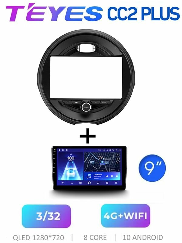 Магнитола 9" Teyes CC2 Plus 3/32 Gb для BMW Mini 2014-2020