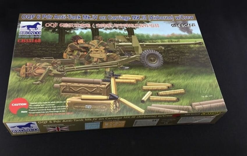 Военная техника модель Bronco CB35168 6-pdr AT Gun, 1:35 масштаб, с фигурками и фототравлением
