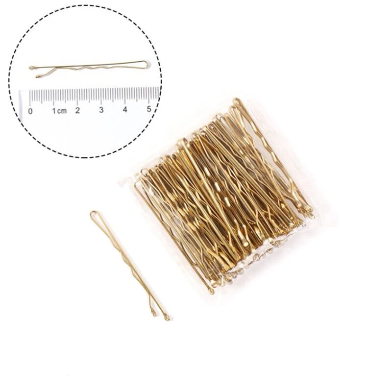 Золотые заколки для волос 50 шт.
