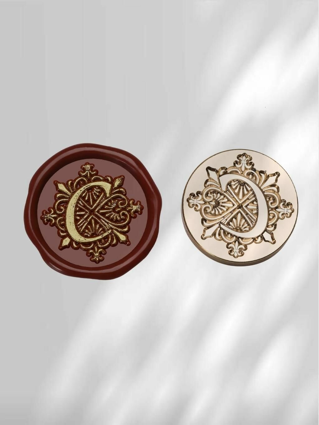 Штемпель для восковой печати с буквой F, - Буква С