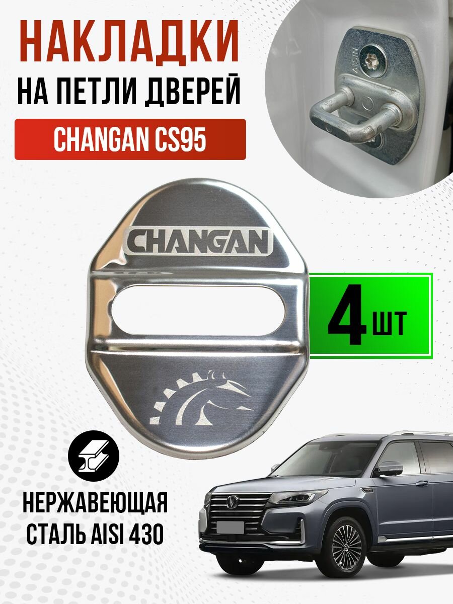 Защитные накладки на петли замков дверей Чанган CS95 / Changan CS95 (2017-н. в.)