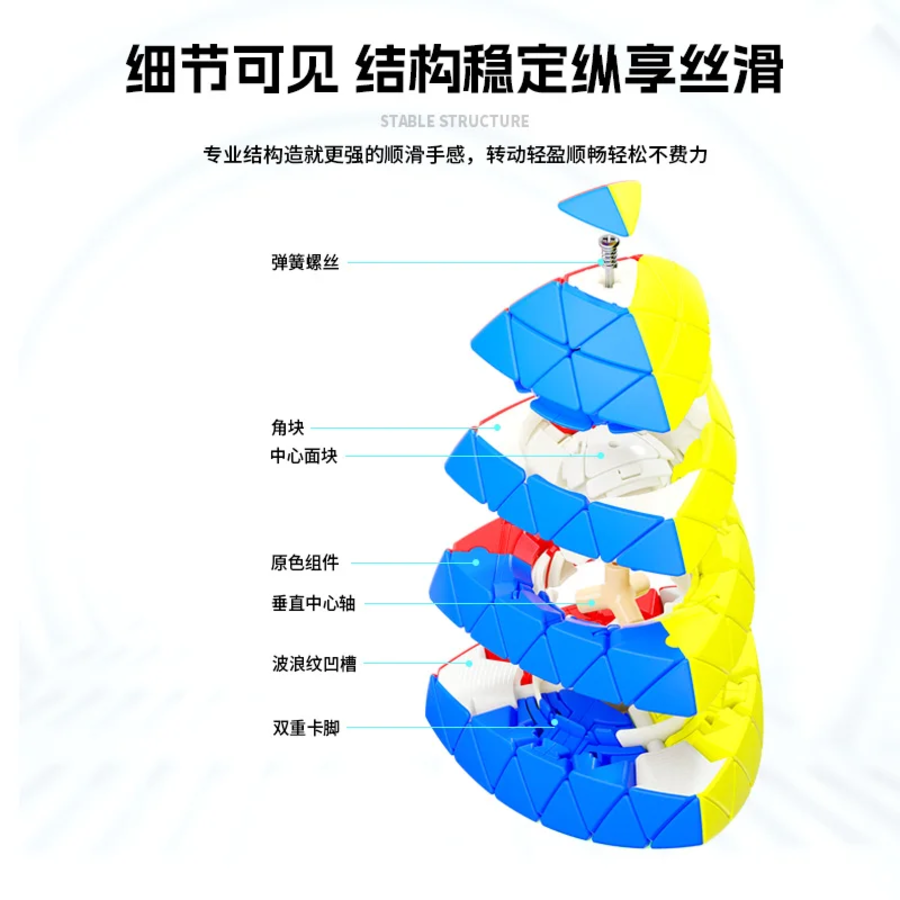 Головоломка коллекционная пирамидка ShengShou 6x6 Pyraminx, цветной пластик