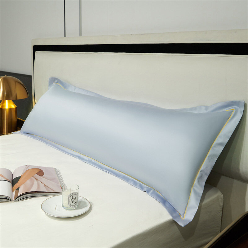 Наволочки из сатинового длинноволокнистого хлопка (100 штук), двойные длинные наволочки из чистого хлопка из Синьцзяна, простые однотонные наволочки для пар из чистого хлопка.