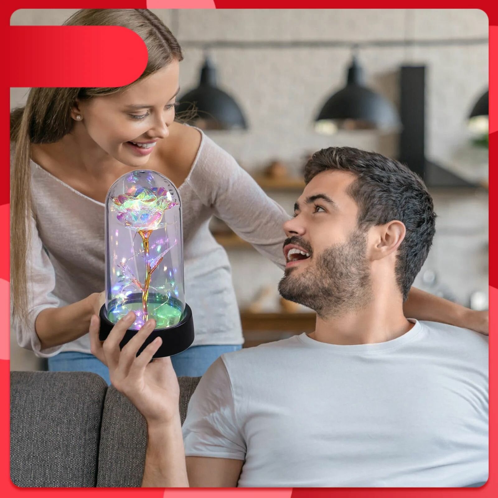 Asdoklhq Стабилизированные цветы в стекле Пионовидная роза, 15 см, 120 гр, 3 шт