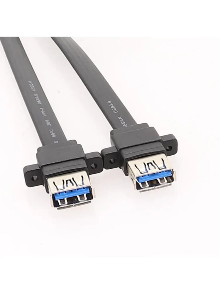 USB 3.0 панель переднего подключения, 19-pin на двойной USB A - 80 см