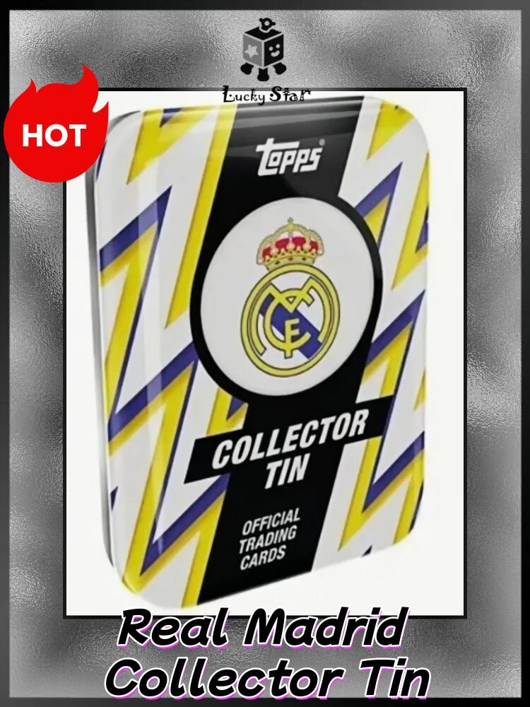 Topps 2025-26 Real Madrid Collector Tin - (1 коробка содержит 35 карточек)