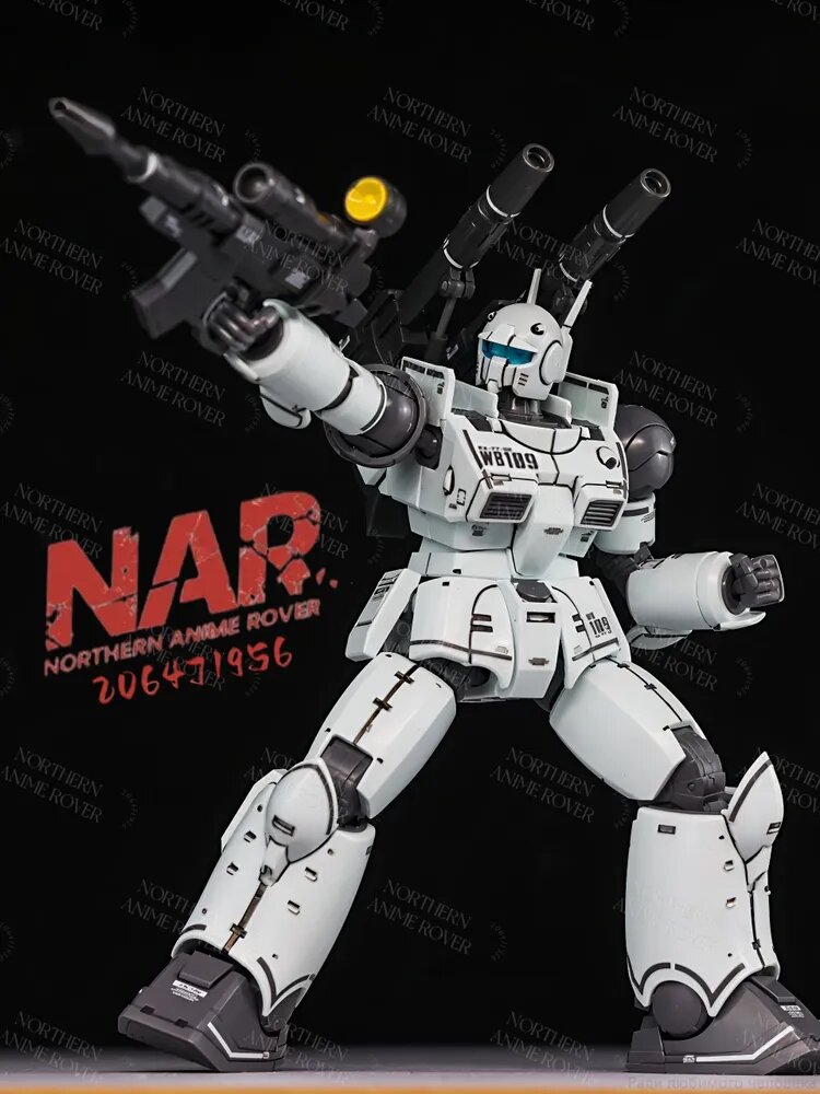 Модель фигурки-пазла, Gundam, HG 1/144 Spartan Jim (Laser gun/missile pod), Высококачественная модель, Поставляется с бесплатными наклейками и кронштейнами.