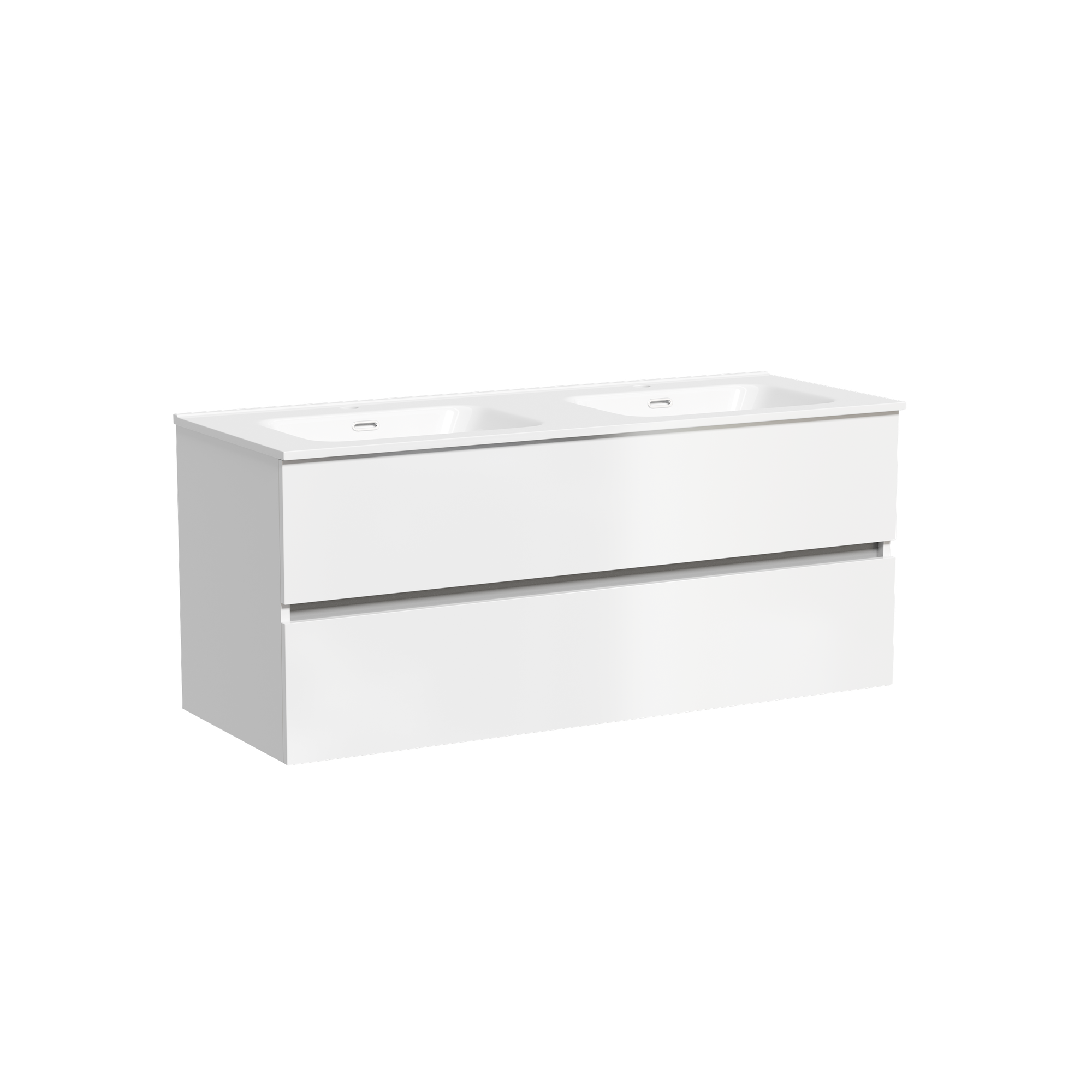 Тумба подвесная SANCOS Urban 1190х450х550, c двумя ящиками оснащенными доводчиками, белый глянец , арт. UR120-2W