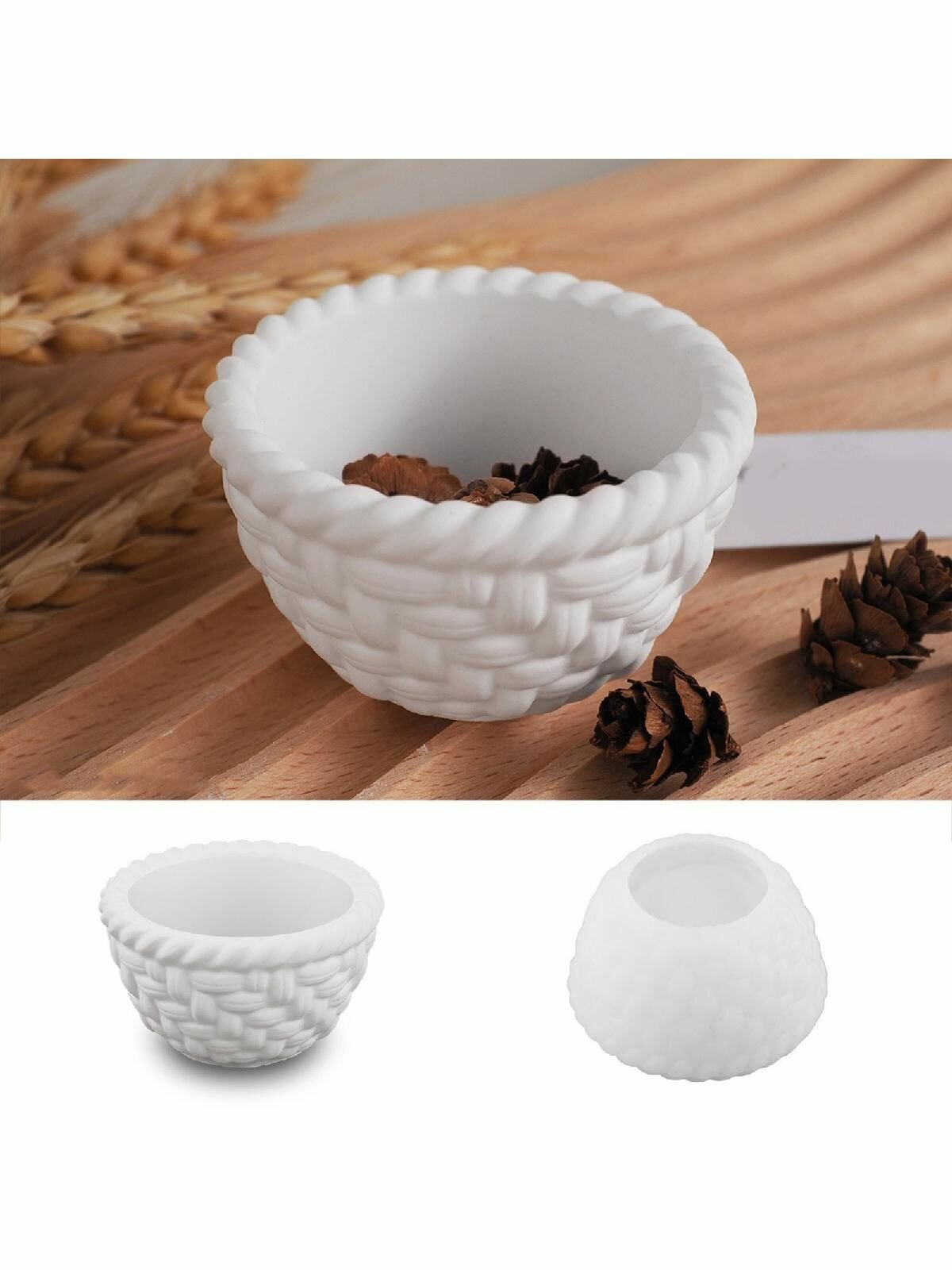 Молд для гипса и эпоксидной смолы силиконовый в форме Кашпо вазы подсвечника, корзина