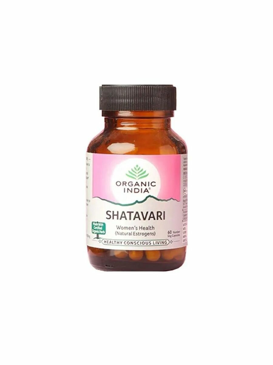 Шатавари Органик Индия (Shatavari Organic India) основное омолаживающее растение для женщин, 60 капсул.