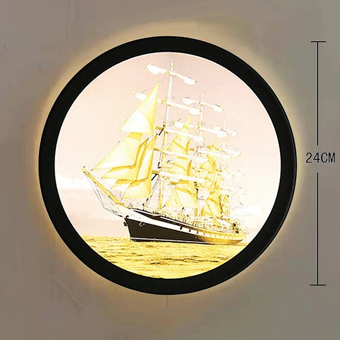 Настенные светильники khelse, круглые, акриловые, индустриальный стиль Светло-желтый, P