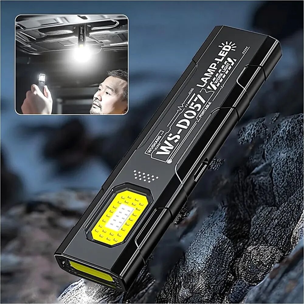 Фонарь ручной WS-D057 LED 550 люмен 5 режимов освещения регулировка яркости и цветов черный — фото 1