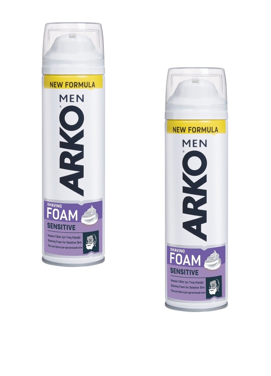 Пена Arko для бритья, Sensitive 200мл, 2шт