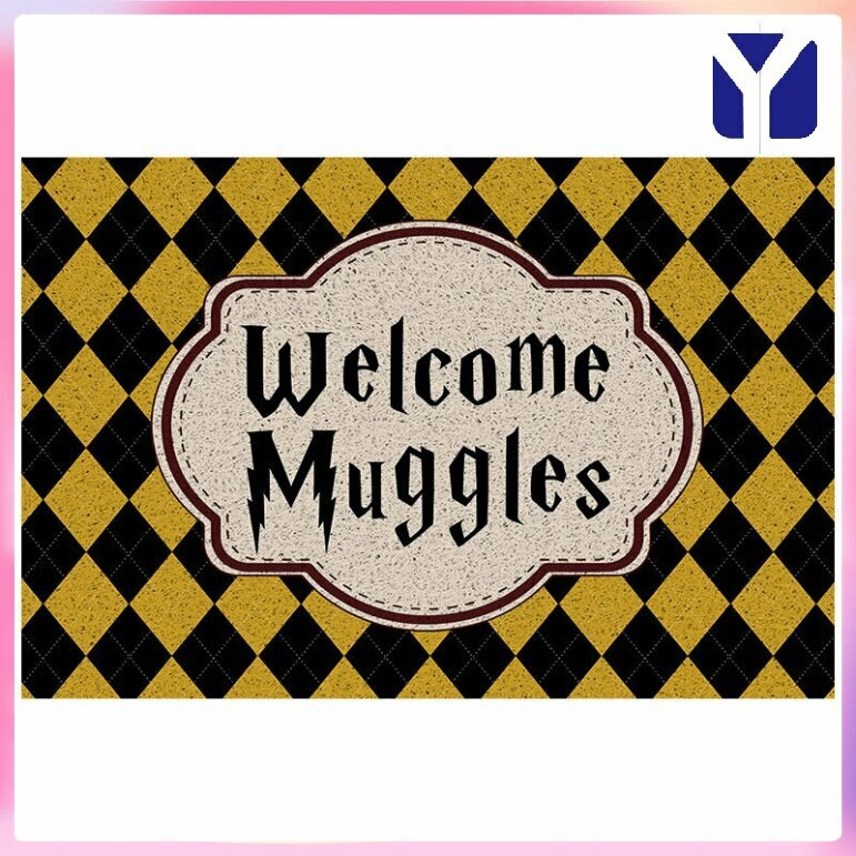 Коврик входной дверной Harry Potter, Хаффлпафф, прямоугольный, 60×90 см, геометрический рисунок